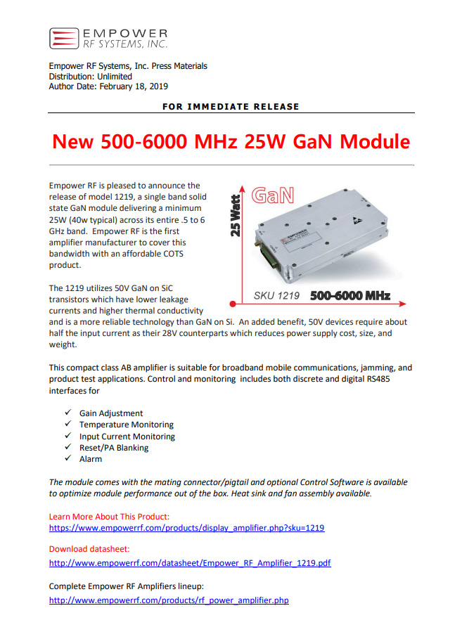 Empower RF Systems, Inc. from RFMW